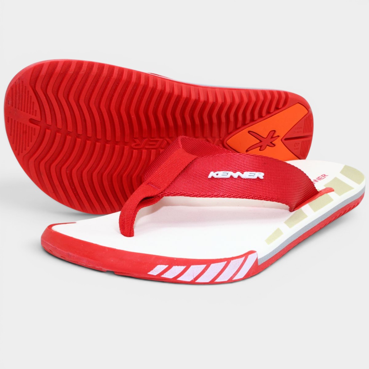 Chinelo Kenner Kick S Up Masculino Branco e Vermelho - Compre Agora ...